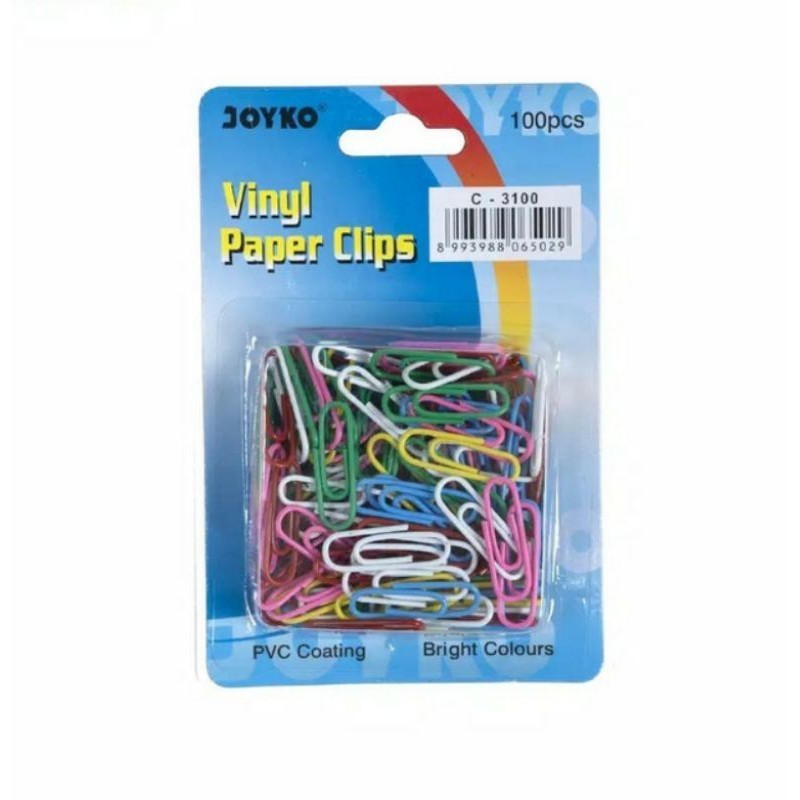 WP - Vinyl Paper Clip Color Joyko C-3100 Contents 100 Pcs / Clips ...
