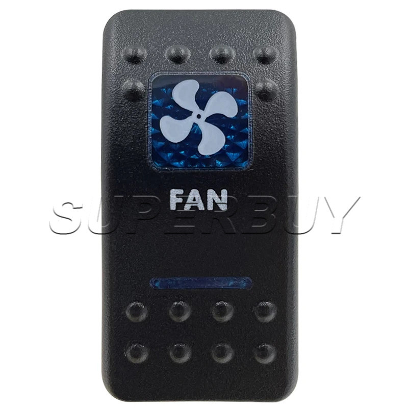 FAN 5Pin 12V 20A Blue LED Waterproof Car Switch Bar ARB Push Rocker ...