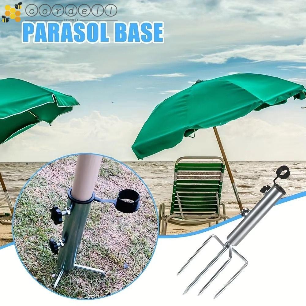 CORDELL Camping Umbrella Base, 4 Nails with Hanging Hook Beach Parasol ...