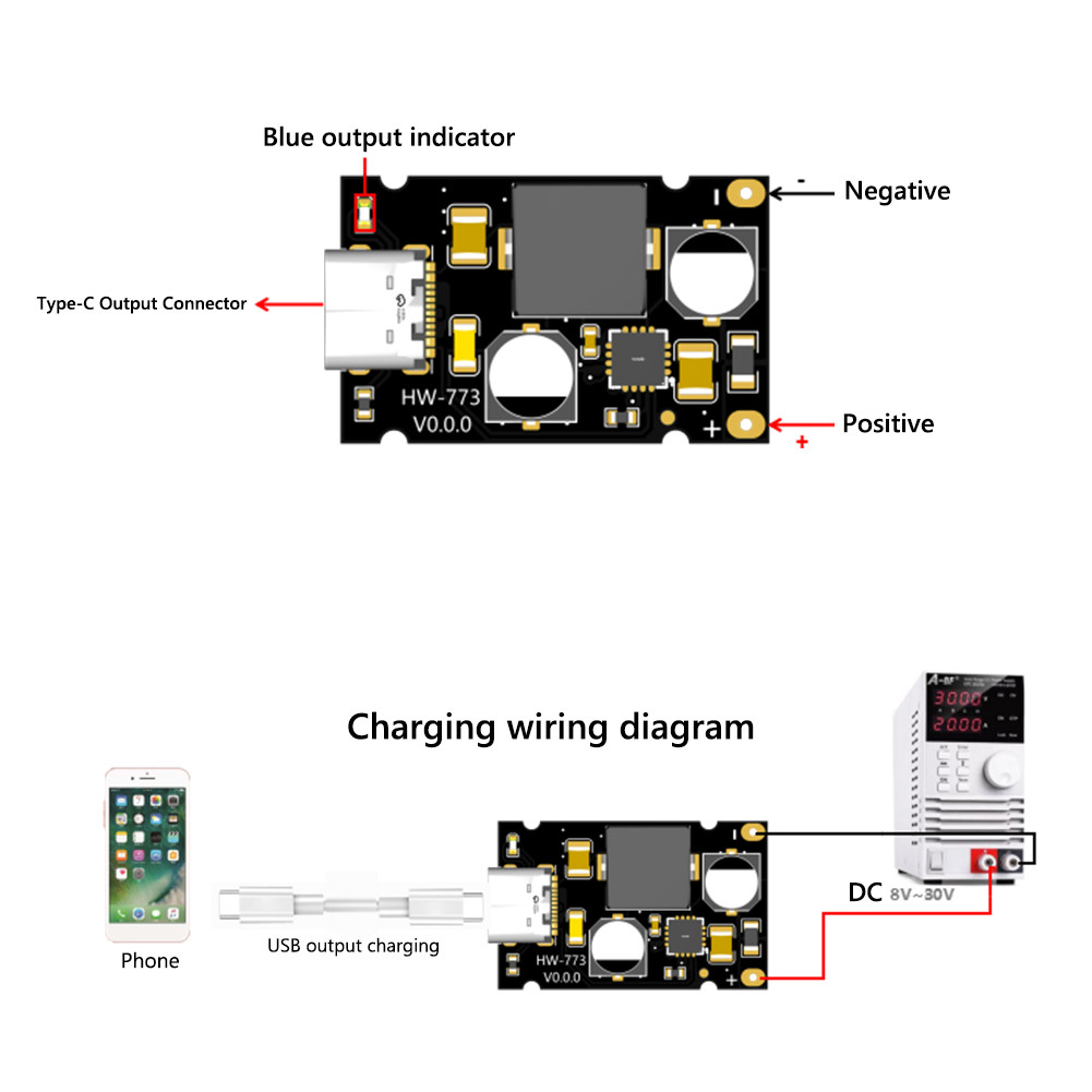 PD65W Fast Charging Module Type-C USB Interface Supports PD3.1 QC3.0 ...