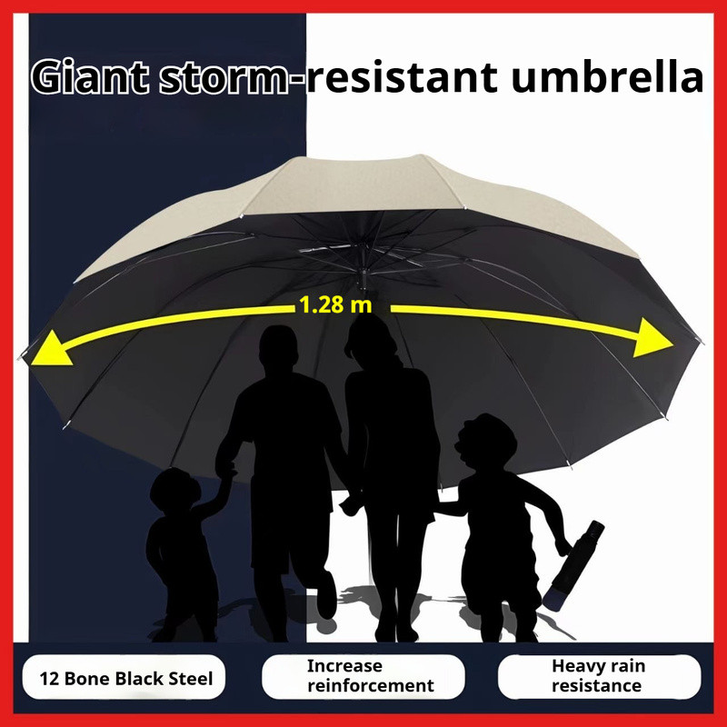 Double-Layer Thickening Reinforced Umbrella Large Manual Umbrella 12 ...