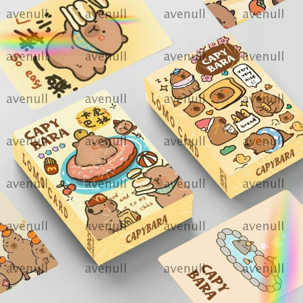 AVENULL Lomo Cards, Cartoon Capybara Glitter Capybara Photocards ...