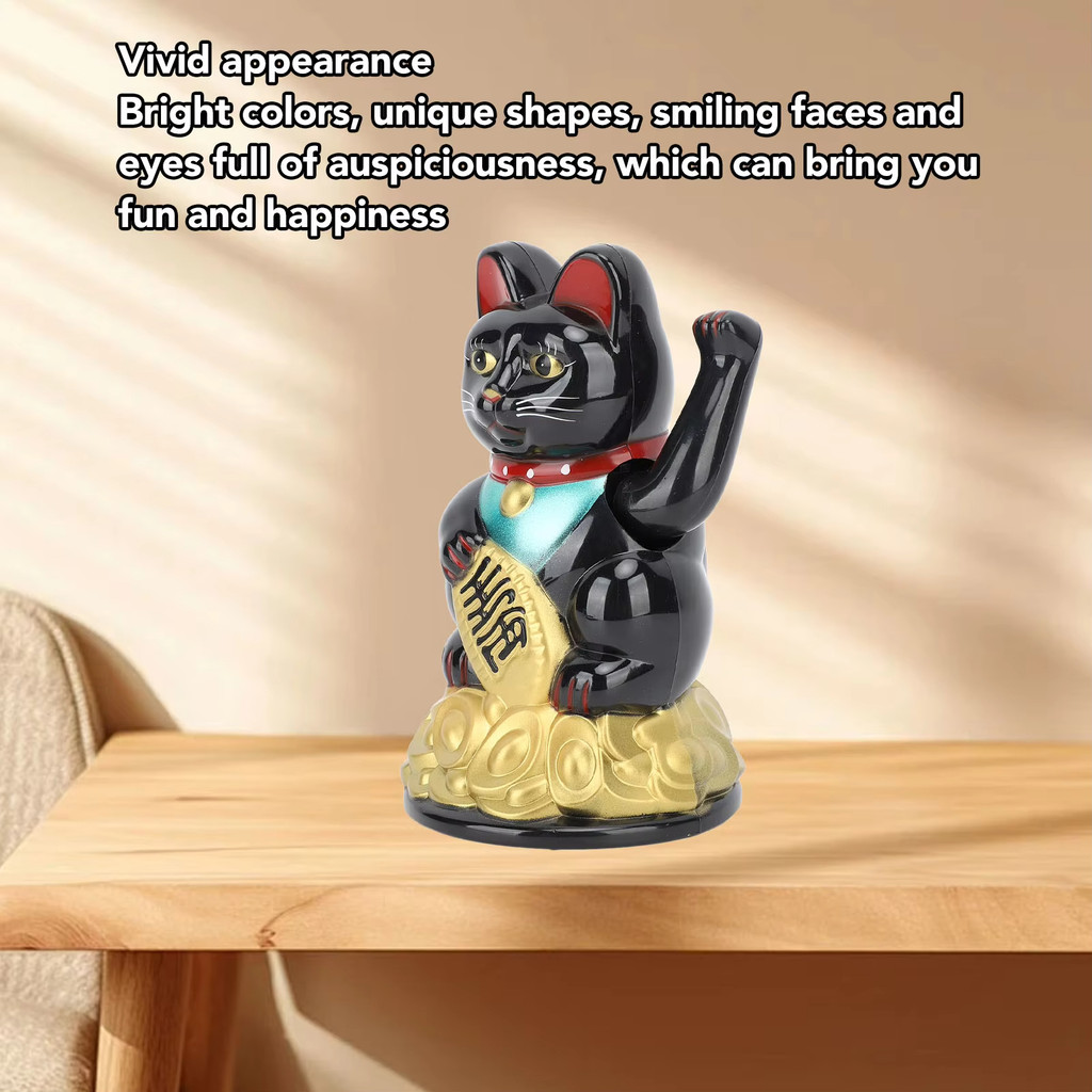 Lucky Cat Waving Arm Maneki Neko Lucky Beckoning Feng Shui Wealth Cat ...