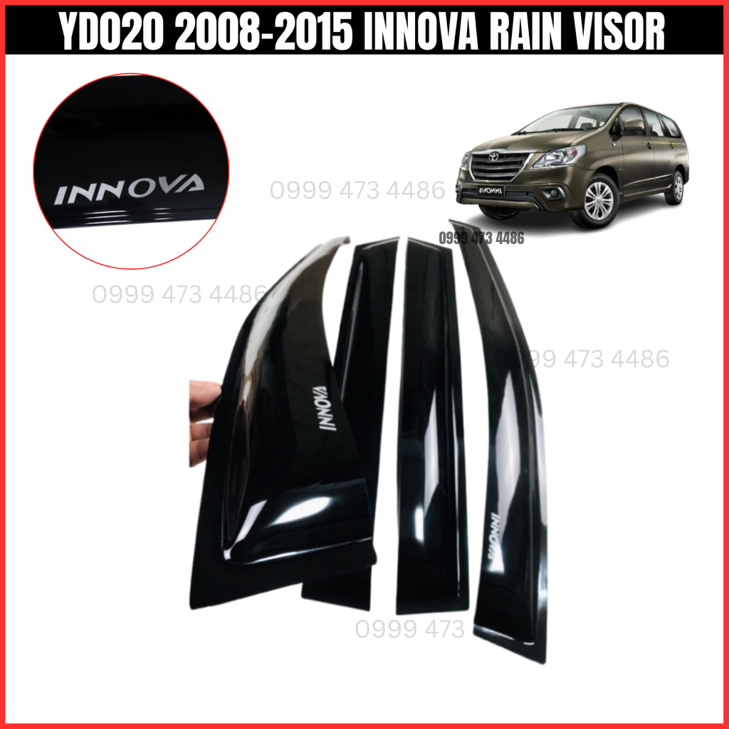 YD020 TOYOTA INNOVA 2008-2015 RAIN VISOR - Gloss Black - Thailand Made ...