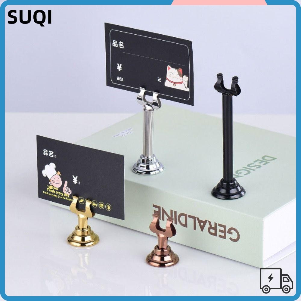 HI-SUQI Name Card Display Stand, Stainless Steel Multifunction Name ...