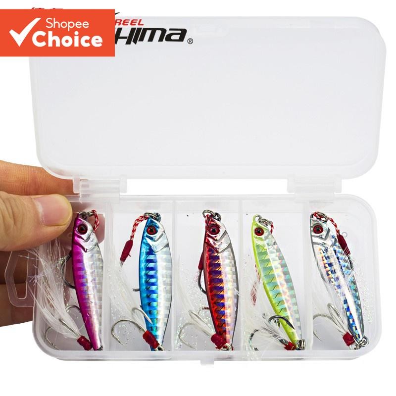 5Pcs Umpan Mancing 7/10g15/20/30g Laser Jigging Lead Metal Slow Jig Fishing Bait Trolling Heavy ...