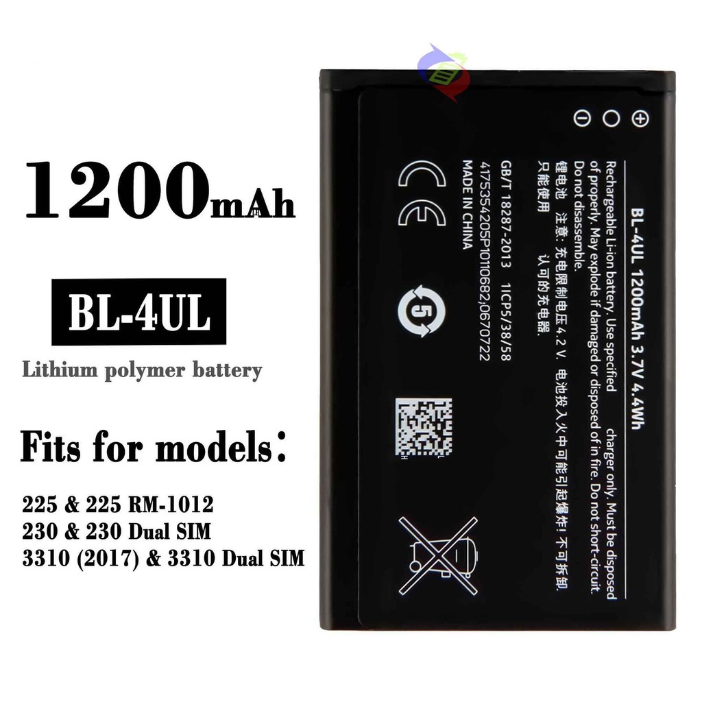 Nokia Cellphone Battery For BL-4UL Lumia 225/230/3310 Original High ...