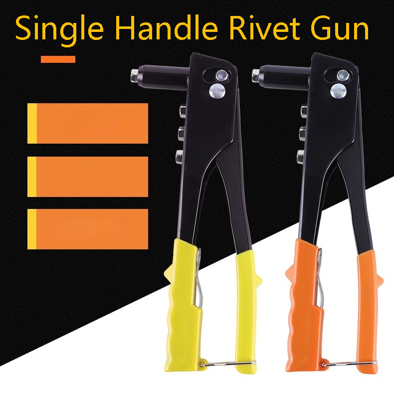 9.5 Inch Heavy Duty Single Handle Rivet Gun with 4 Heads & Rivets for ...