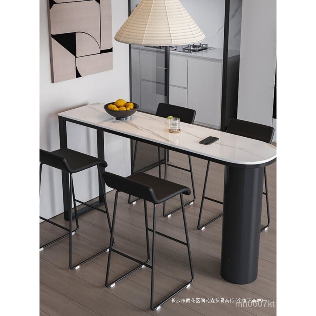 Light Luxury Integrated Rock Slab Water Bar Table Simple Island Table ...