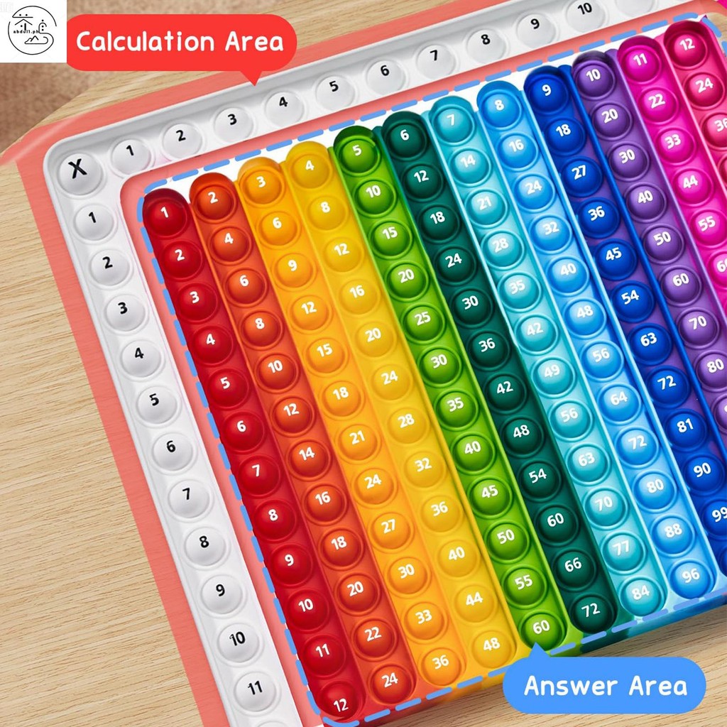 Math Flash Cards Pop Fidget Chart Multiplication & Division Games Interactive Learning Toy for ...