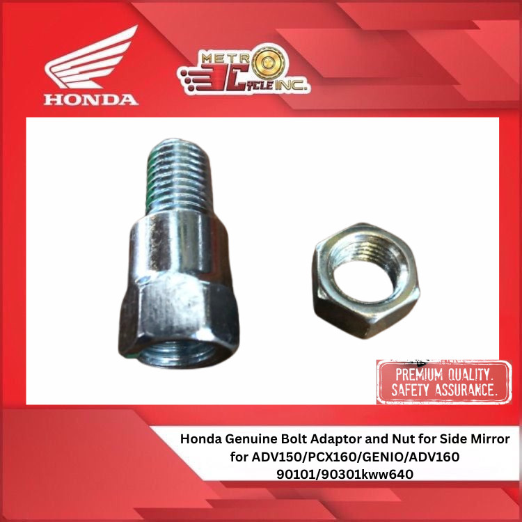 Honda Genuine Side Mirror Adapter Bolt & Nut for Genio, PCX160, ADV etc ...