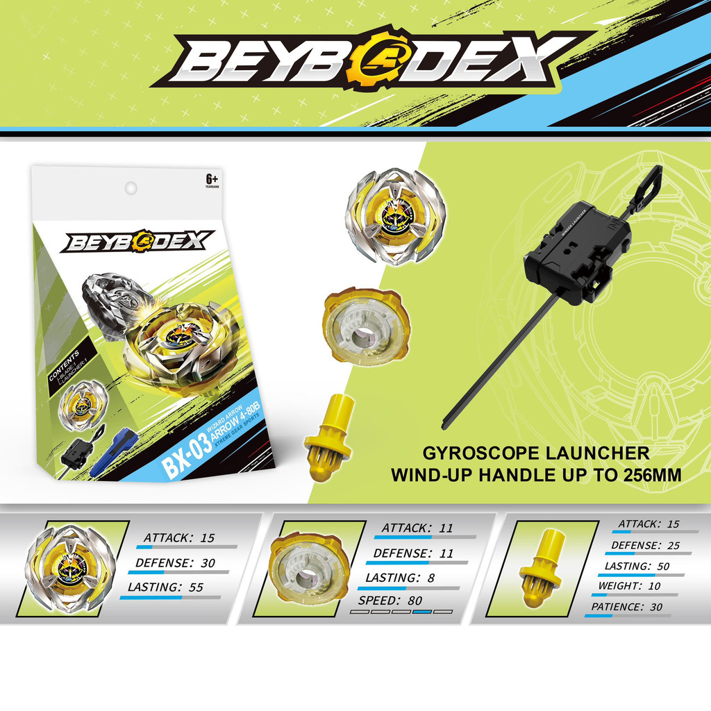 Beyblade Burst X BX-03 Wizard Arrow With Launcher Set Metal Beyblade ...