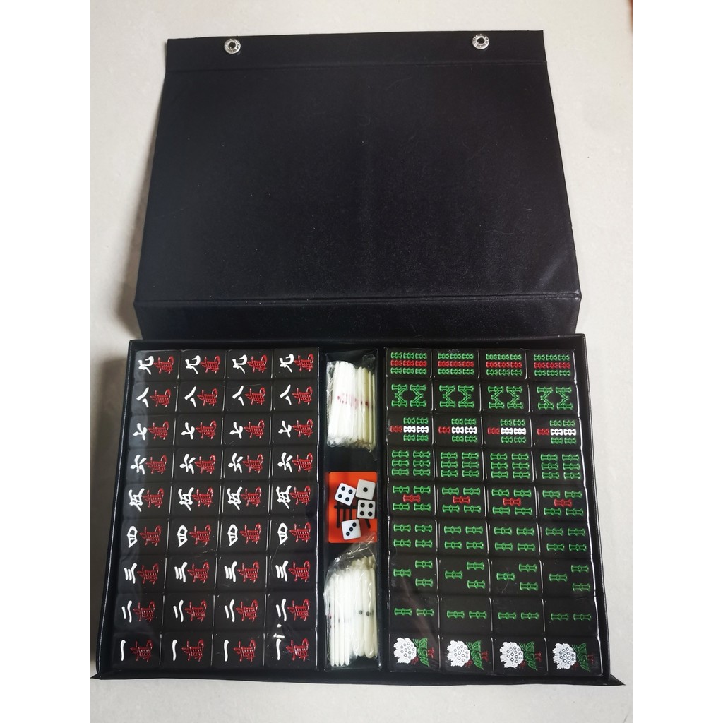 Acrylic Agate Black Mahjong Japanese Mahjong Tile Black Back Mahjong ...