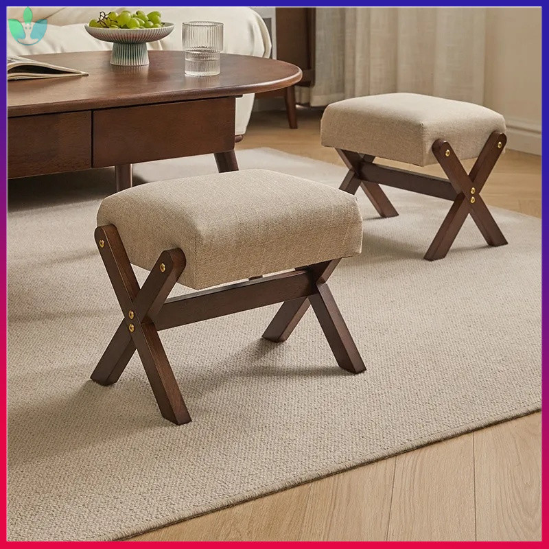 Solid Wood Low Stool Shoe Changing Stool Home Entrance Square Low Stool ...