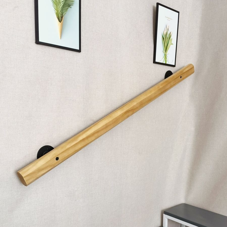 Solid Wood Railing Stair Handrail Home Use Solid Wood Self-Installation ...