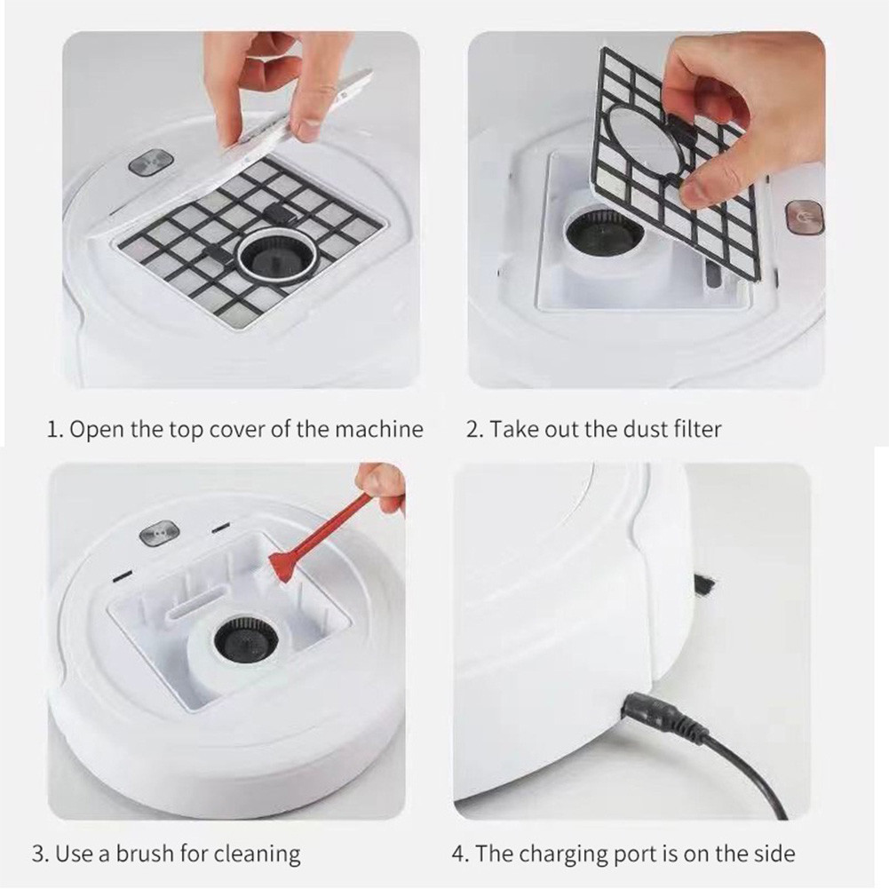 Automatic Cleaning Sweeping Machine USB Rechargeable 1000Pa Suction ...