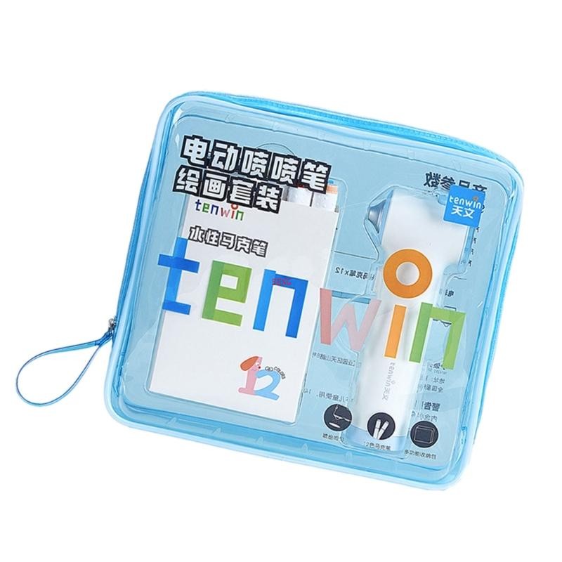 seng Electric Airbrush Marker Set With 12 Markers Airbrush Pen 3 ...