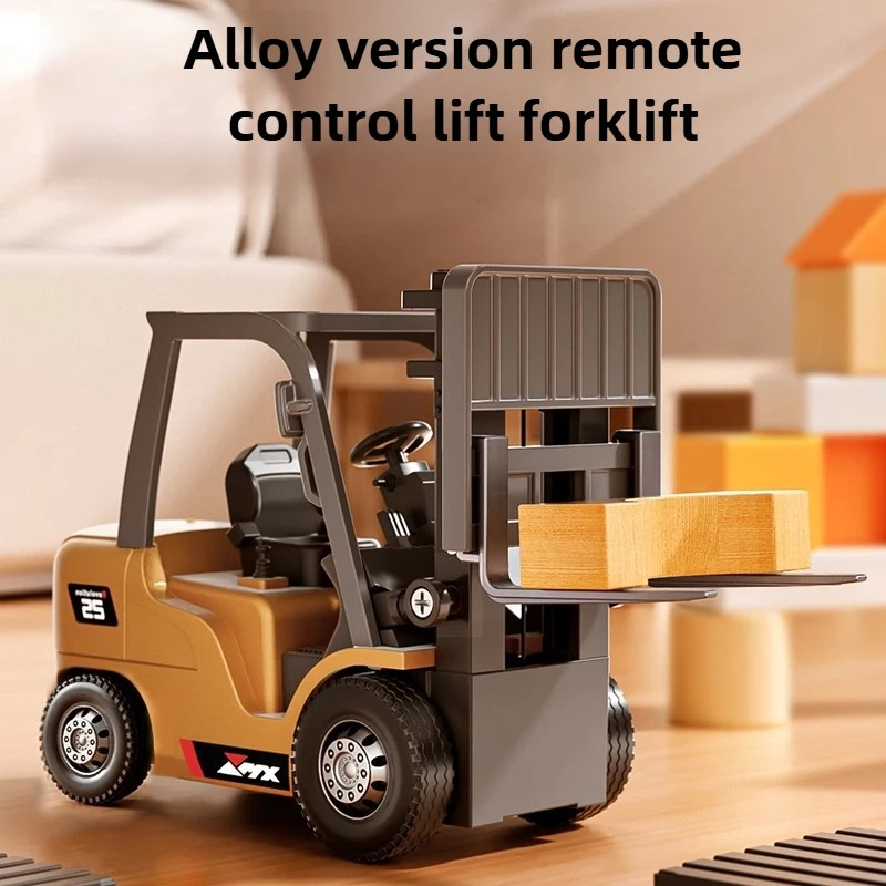 1/64 remote control alloy forklift engineering vehicle can be remote ...