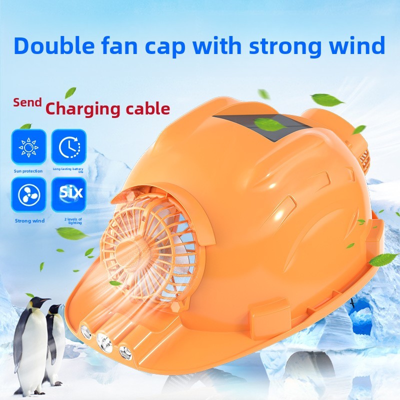 Upgraded Dual Fan Solar Hat Summer Cooling Ventilation Lighting with ...