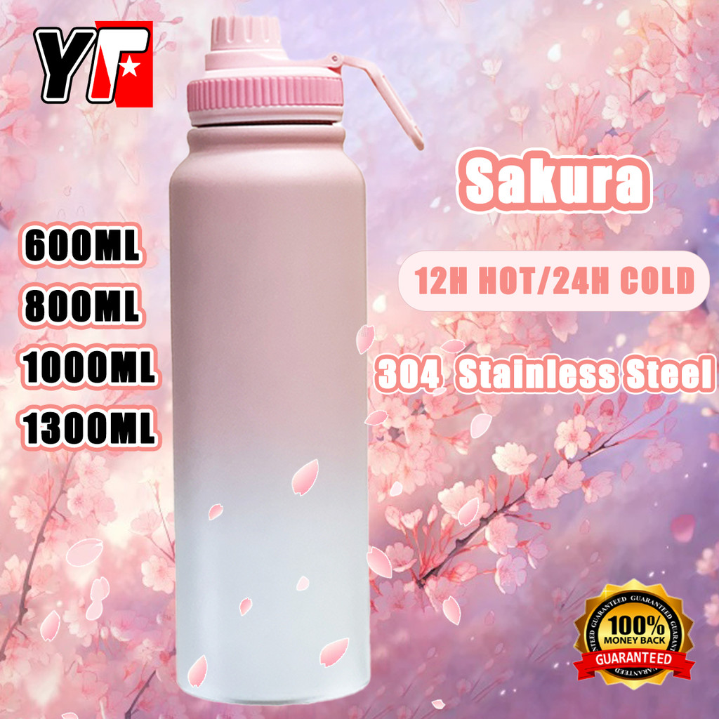 Hilee Sakura Tumbler Outdoor Sports Stainless Steel Hot and Cold Vacuum ...