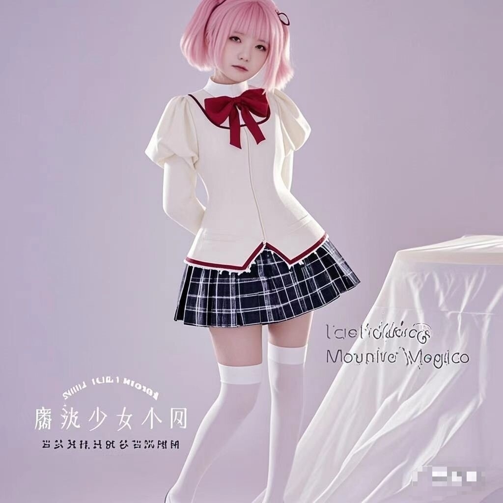 Magical Girl Madoka cos School Uniform Shikame Yuan Xiaomei Yan Miki Saya Shamba Asami cosplay ...