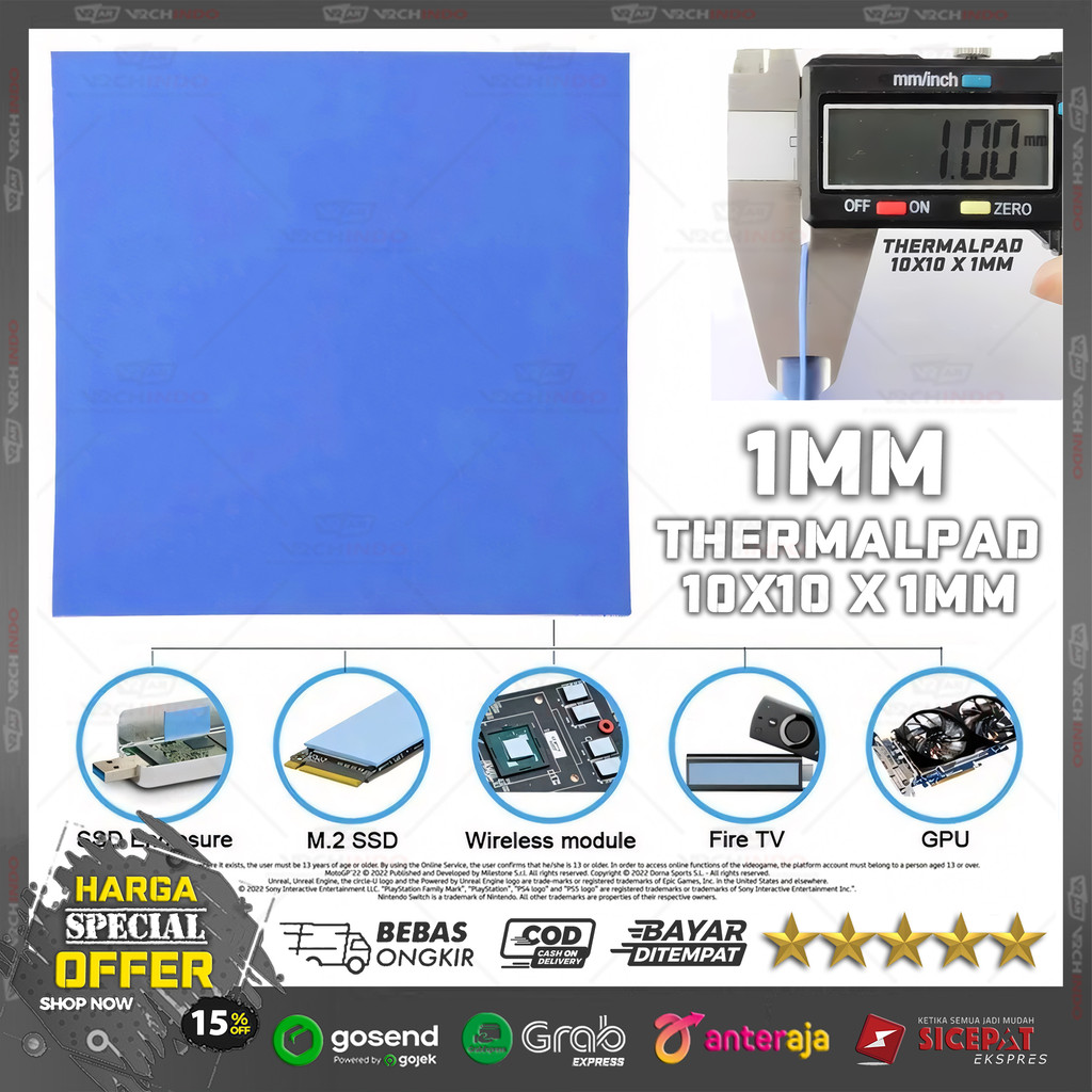 Thermal Pad 1mm Silicone UK 10x10cm – Thermalpad Cooling Chipset ...