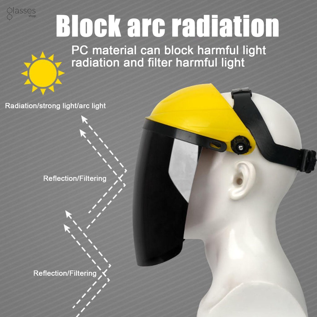Face Shield Full Face Grinding Shield Flip Front Shade UV Face Shield ...