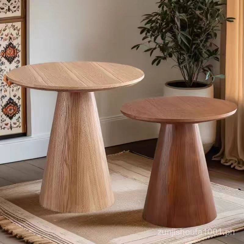 Solid Wood Small Round Table for Milk Tea Shop, Café Table and Chair ...