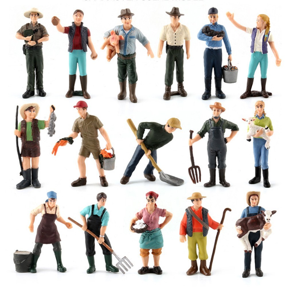 ⭐ Fast delivery ⭐Model People Farmer Figures Layout Model PVC Simulation Standing People ...