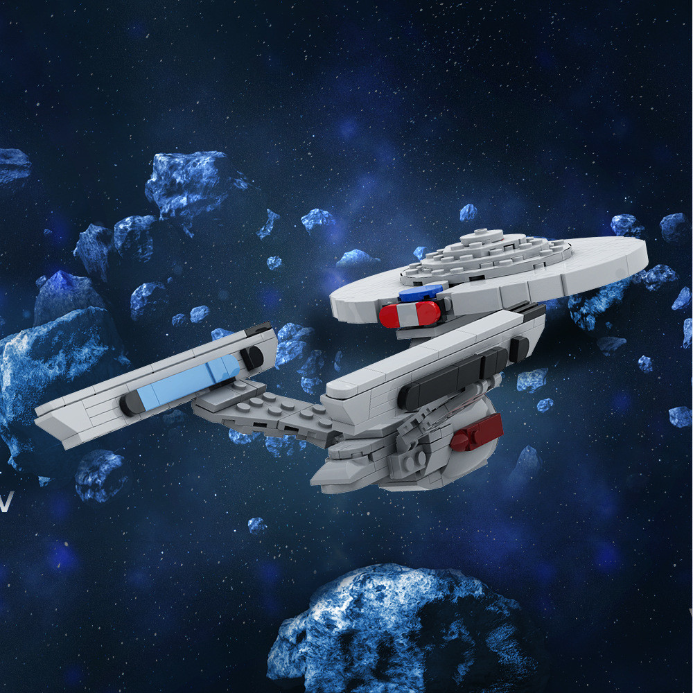 MOC Star Trek Enterprise Starship (Gray Version) Building Block Model ...
