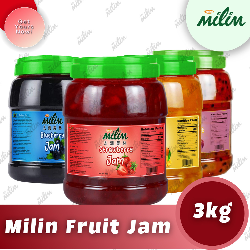 MILIN Fruit Jam 3kg Highly Concentrated/ Blueberry/ Strawberry/ Mango ...