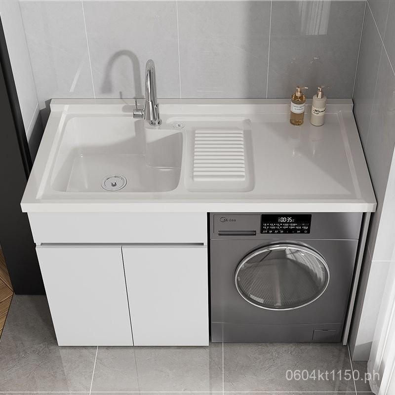 Aluminum Washboard Basin Laundry Sink Integrated Wardrobe with Washing ...