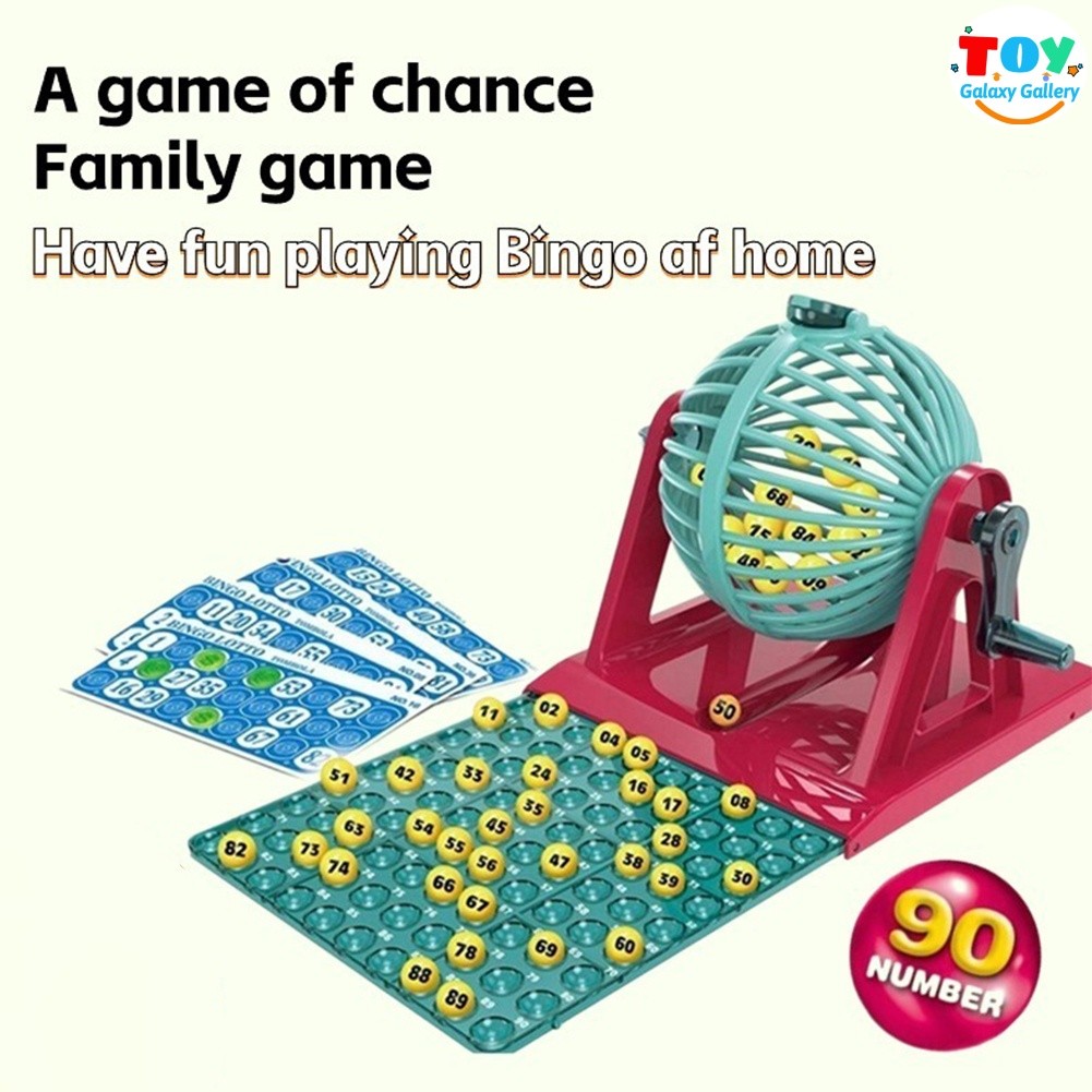 Bingo Game Set Bingo Lotto Lottery Family Cage Balls Cards Counters ...