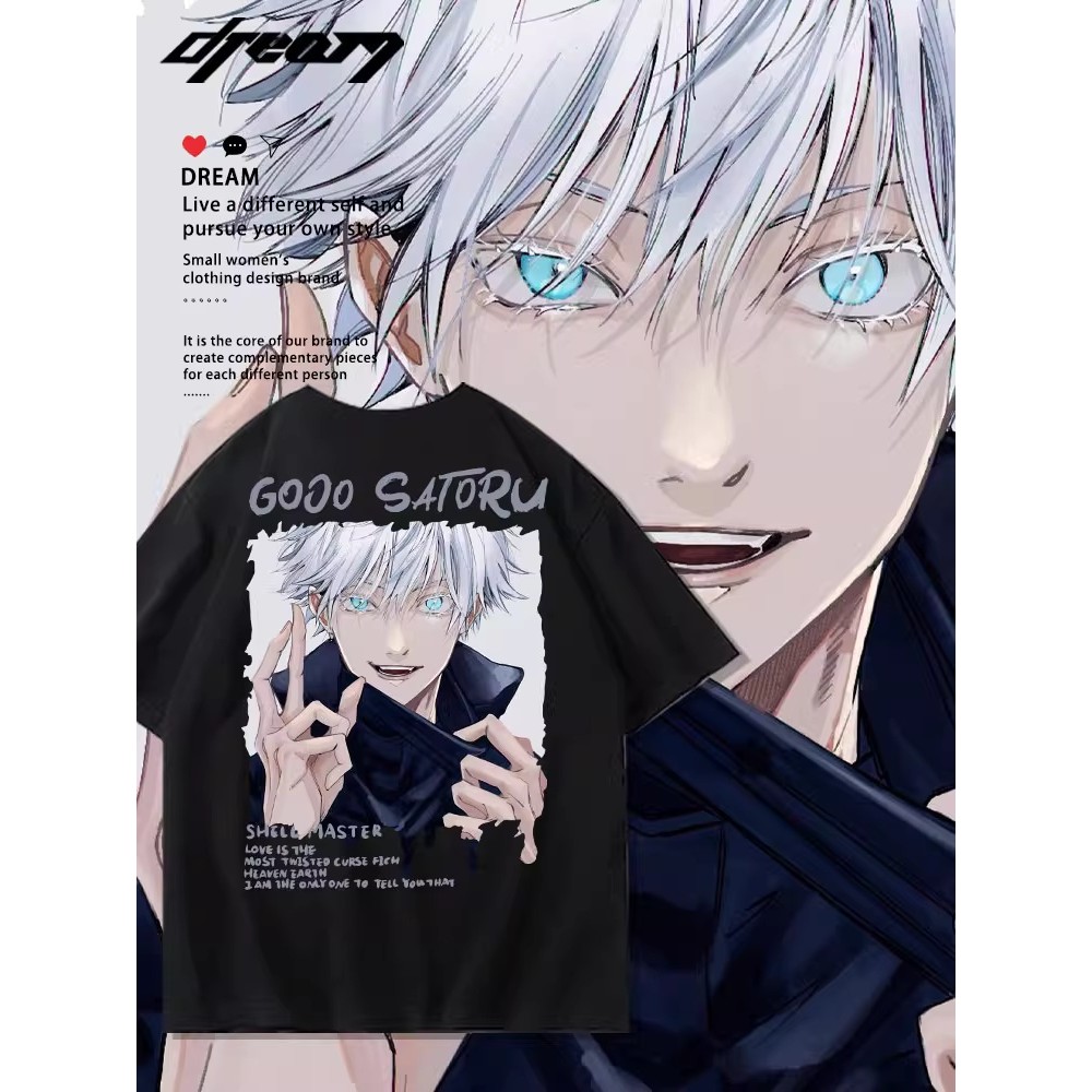 Gojo Satoru T-Shirt Men Loose Fit Anime Breathable Lightweight Jujutsu ...