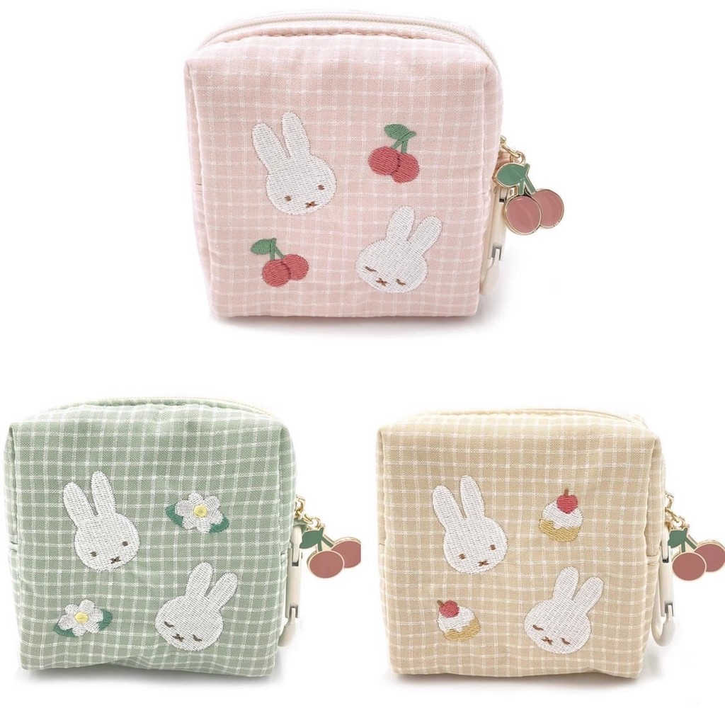 Embroidered Motif Square Mini Miffy Pouch - Polyester Material 8x8x4 cm ...