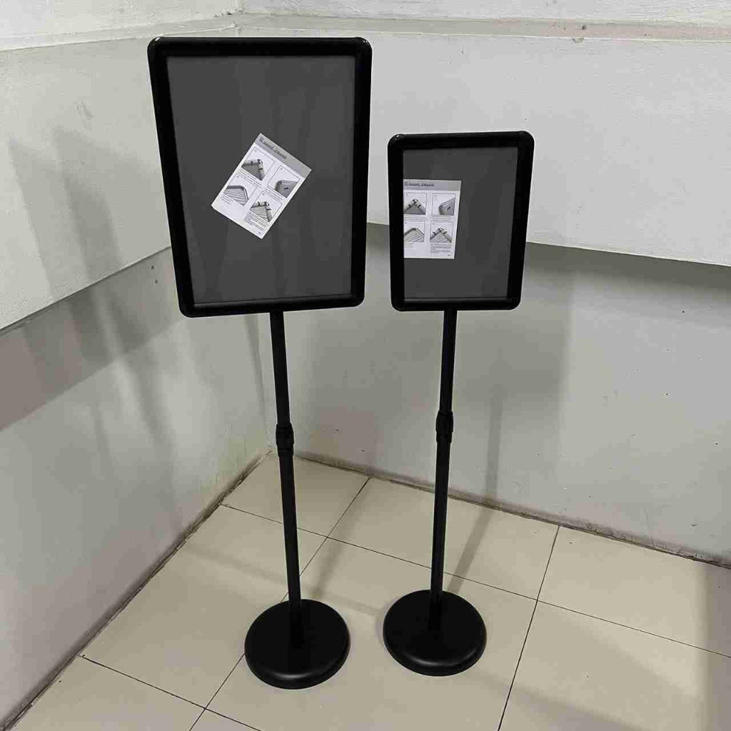 Sign Stand Poster Stainless Steel Floor Advertising Size A3 A4 360 Degree Angle Storefront ...