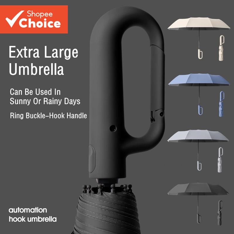 Fully Automatic Reverse Buckle 10-Rib Umbrella, Black Coating Sun ...