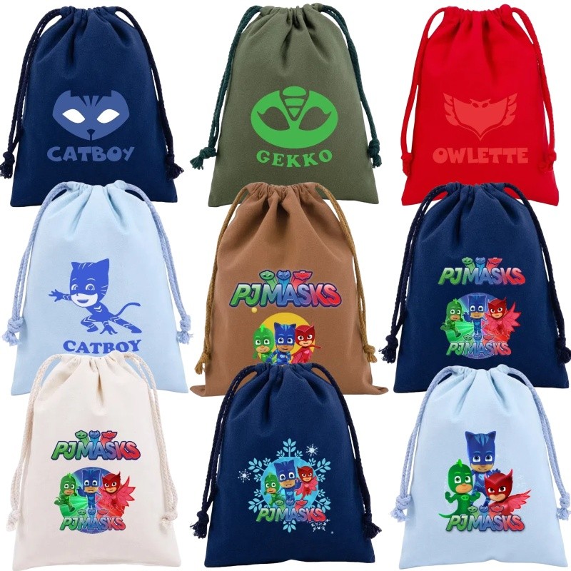 PJ Masks drawstring bag cartoon storage bag gift bag plush cloth bag ...