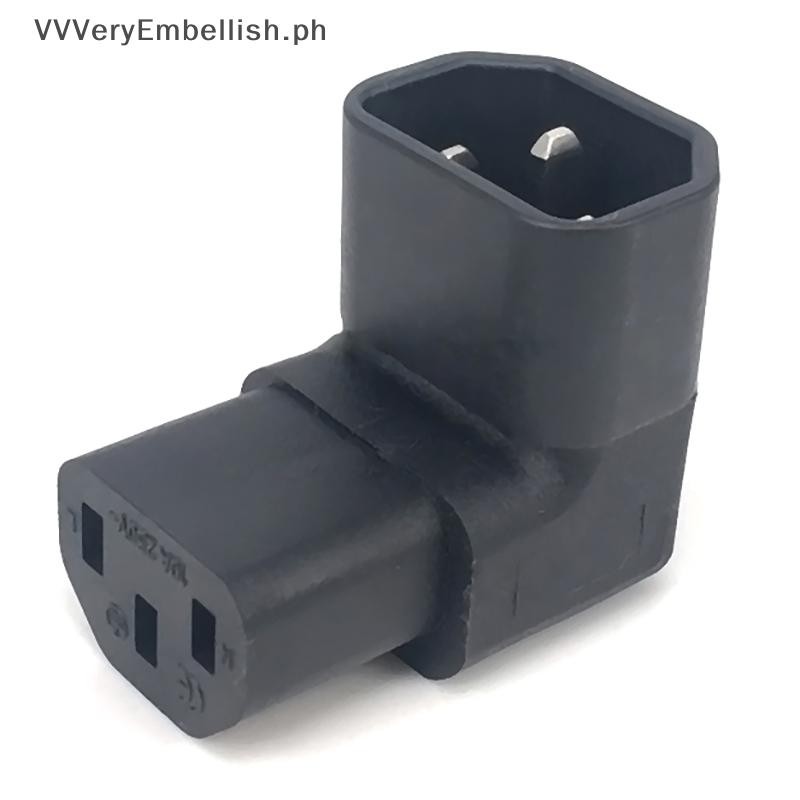 VVVeryEmbellish 3pin Male To Female Extend 90 Degree Down Up Angle AC Converter IEC 320 C14 To ...