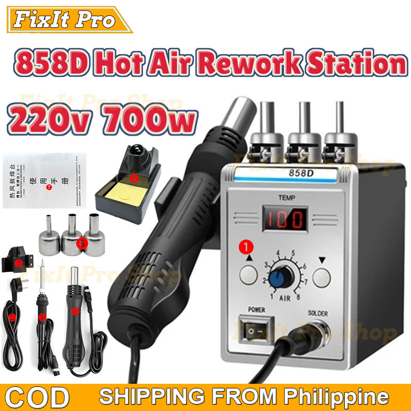 858D Hot Air Rework Station Digtal LCD Display Hot Air Soldering ...