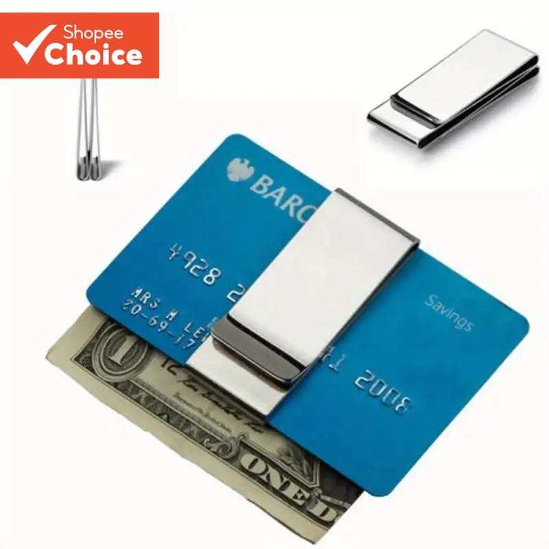 1 pc Men's Stainless Steel Pocket Money Clip, Metal Clamp Card Holder ...