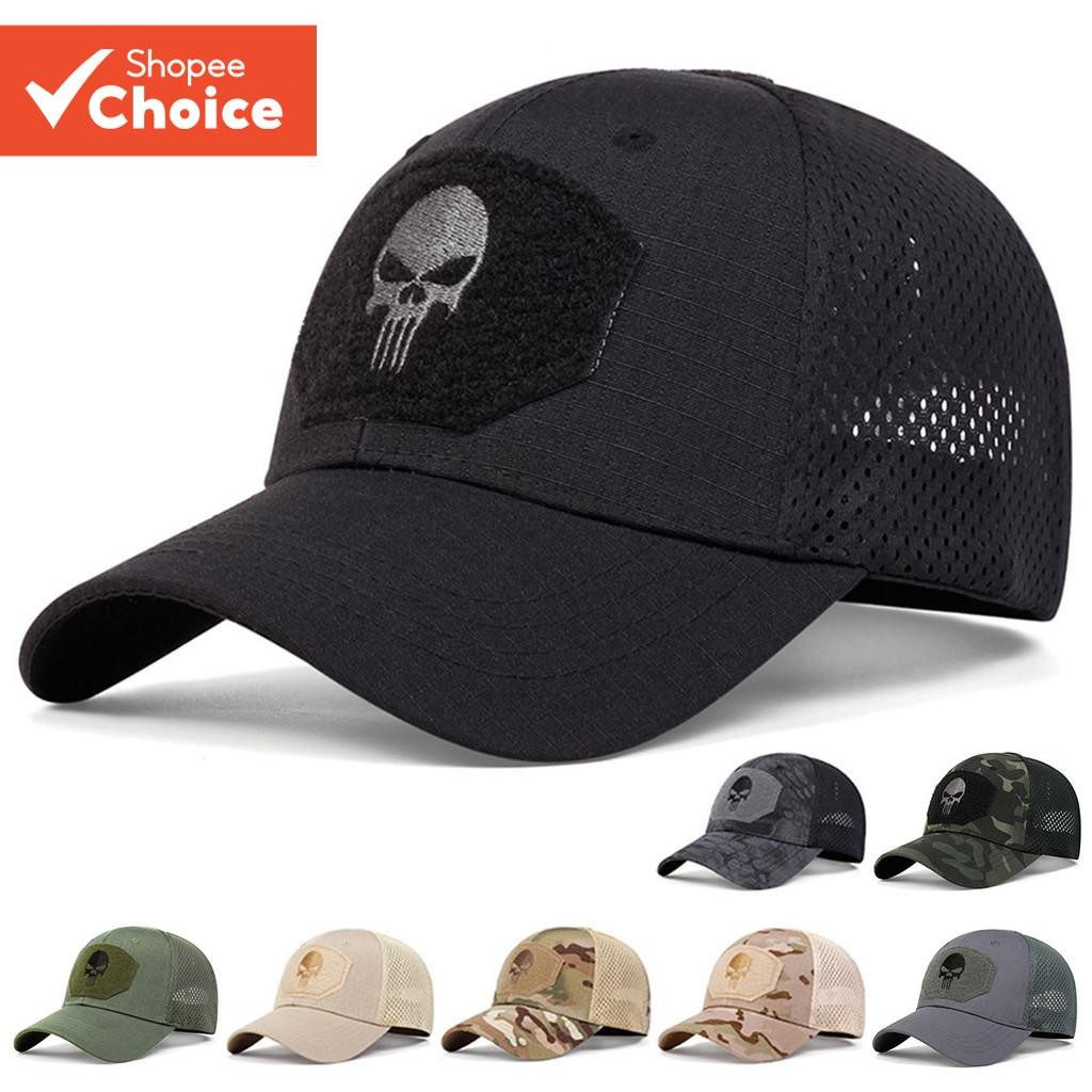 Camo Skull Baseball Cap for Men Outdoor Fishing Airsoft Tactical Hiking ...