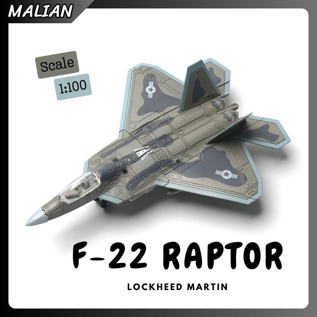 Plastic Military Model Assembled F-22 RAPTOR Airplane Scale 1:100 ...