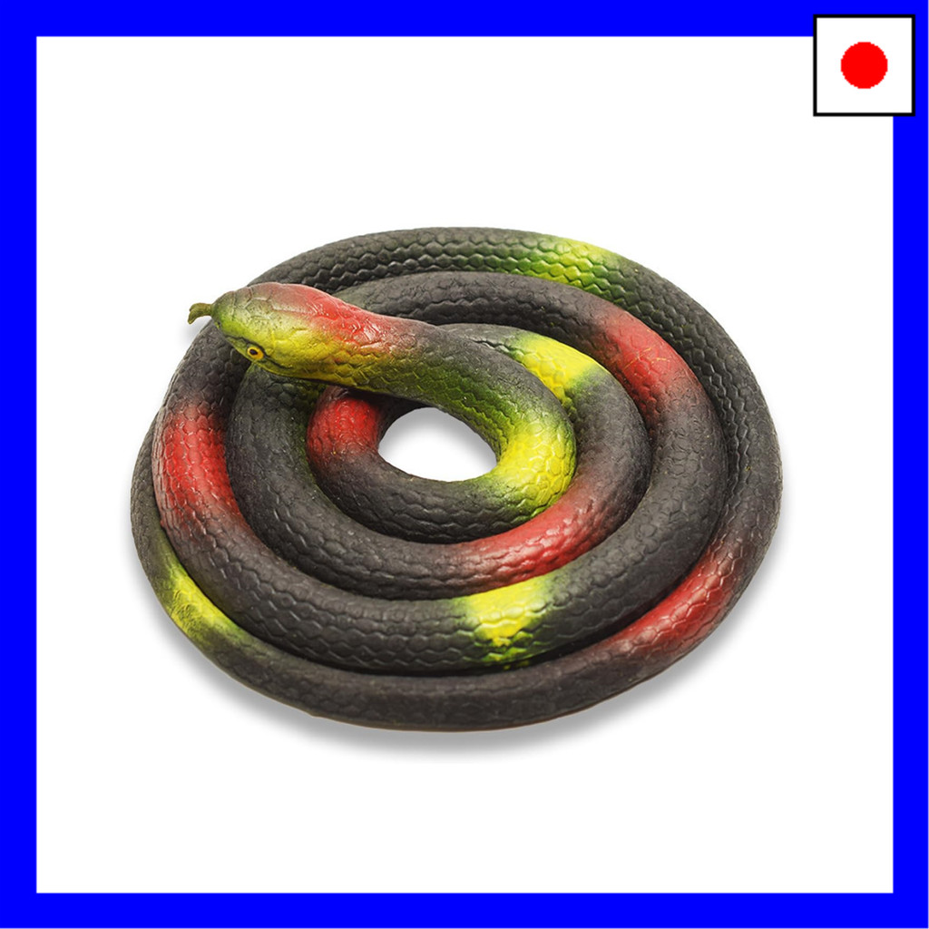 wowjimi Snake, Long Snake on Black Flower, Halloween, Realistic Rubber ...