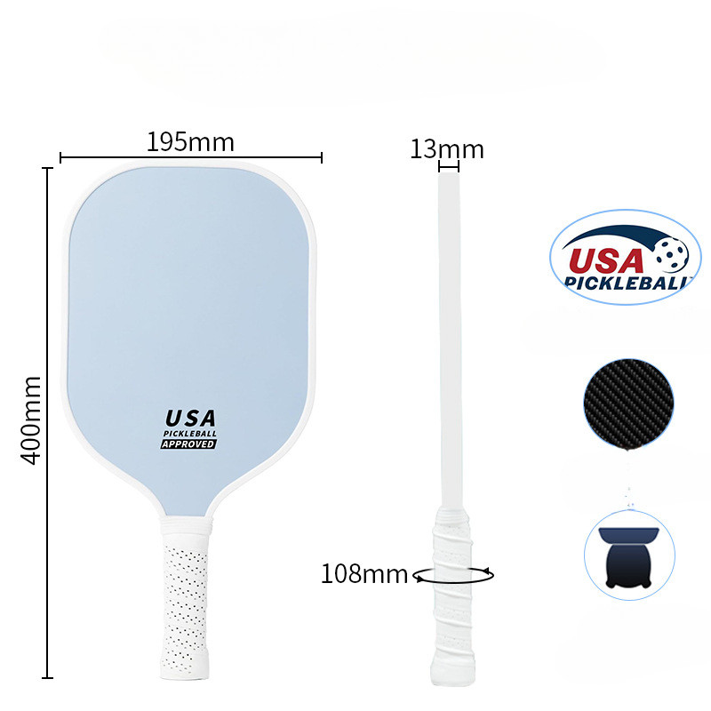 13mm Glass Fiber Pickleball Paddle Cold Pressed Integrated Solid Color ...