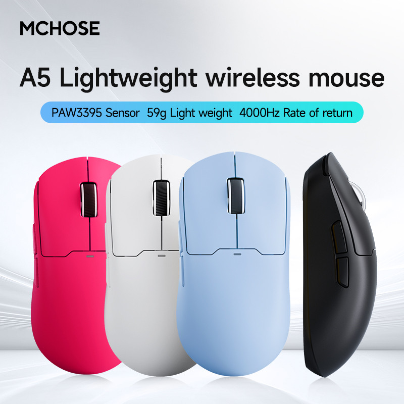 Mchose A5 V2 Ultra Pro Max Tri-Mode Mouse for Gaming PAW3395 26K DPI 8K ...