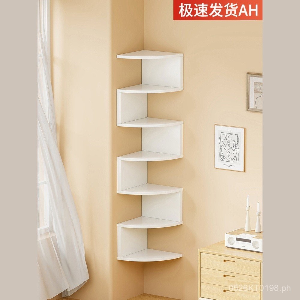 Wall Storage Wall Mount Partition Corner Bedside Triangle Locker Shelf ...