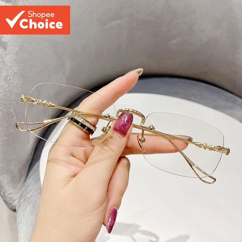 Anti Radiation Frameless Glasses For Women Men Rimless Rectangle ...