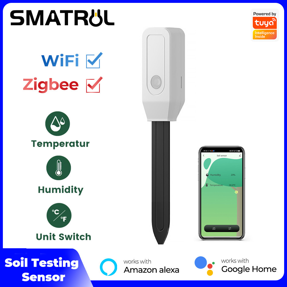 SMATRUL Tuya Smart Zigbee3.0 WiFi Smart Soil Moisture Sensor IP55 ...