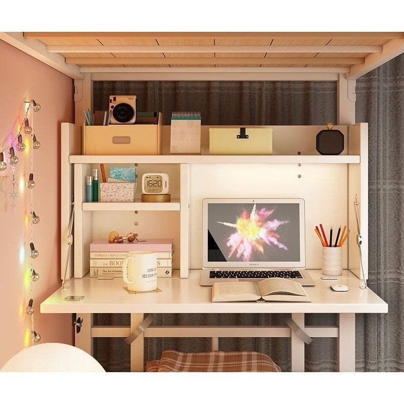 Bed Frame Bay Window Bedside Storage Rack College Student Laptop Desk ...